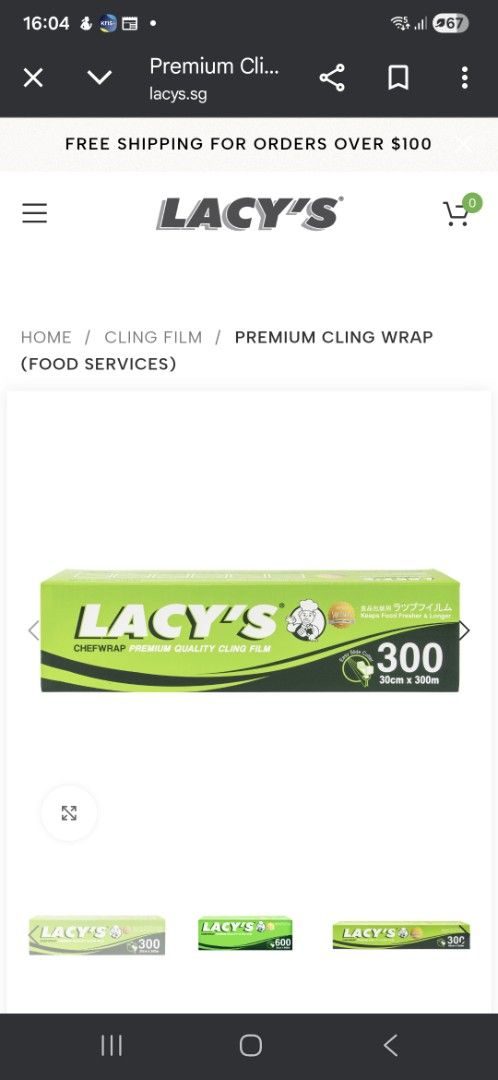 Lacy's Premium Cling Wrap 30cm x 300m, Furniture & Home Living ...