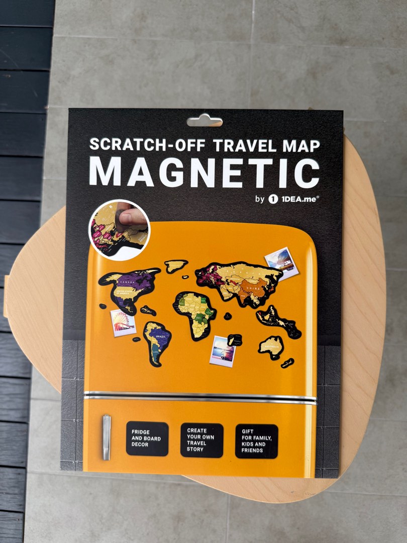 Magnetic Scratch-Off Travel Map (by 1dea.me), Hobbies & Toys, Travel ...