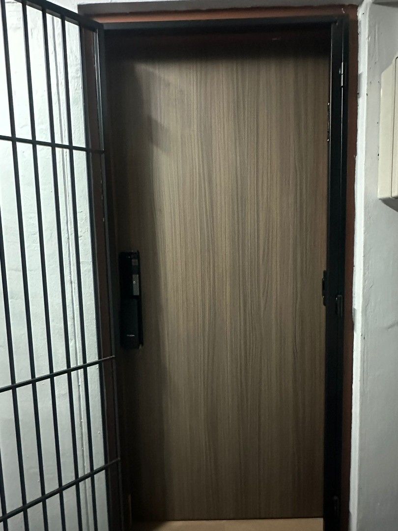 Main Door + Metal Gate + Digital Lock, Furniture & Home Living ...