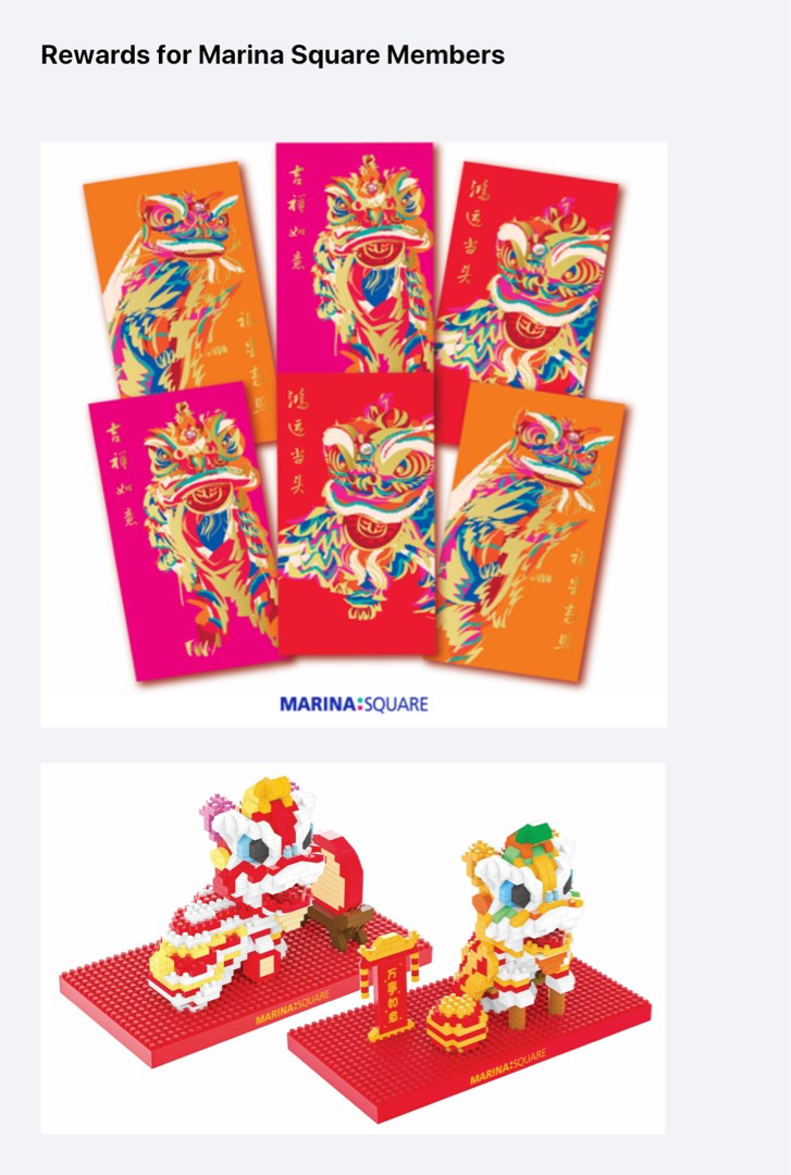 Marina Square 2026 Red Packet, Lion Dance Building Blocks, Hobbies ...