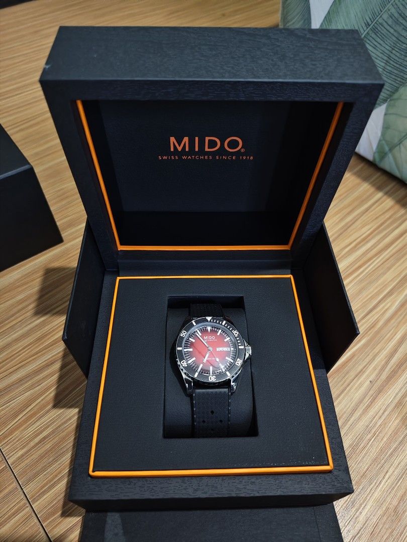 Mido Ocean Star GMT Red Dial Watch 40.5mm, Men's Fashion, Watches ...