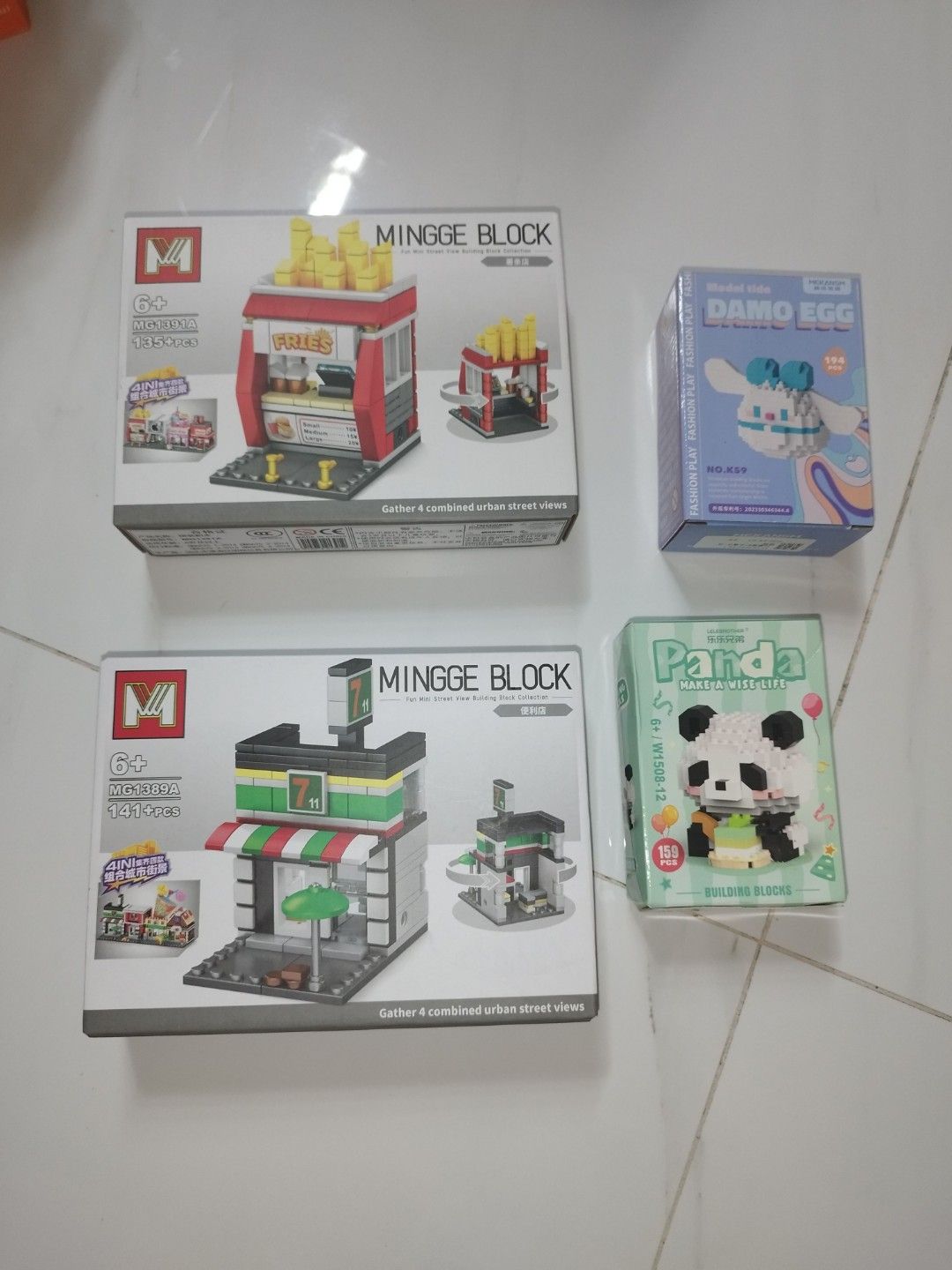 Mingge Block Building Blocks Lego sanrio panda 7/11 fries- Various ...
