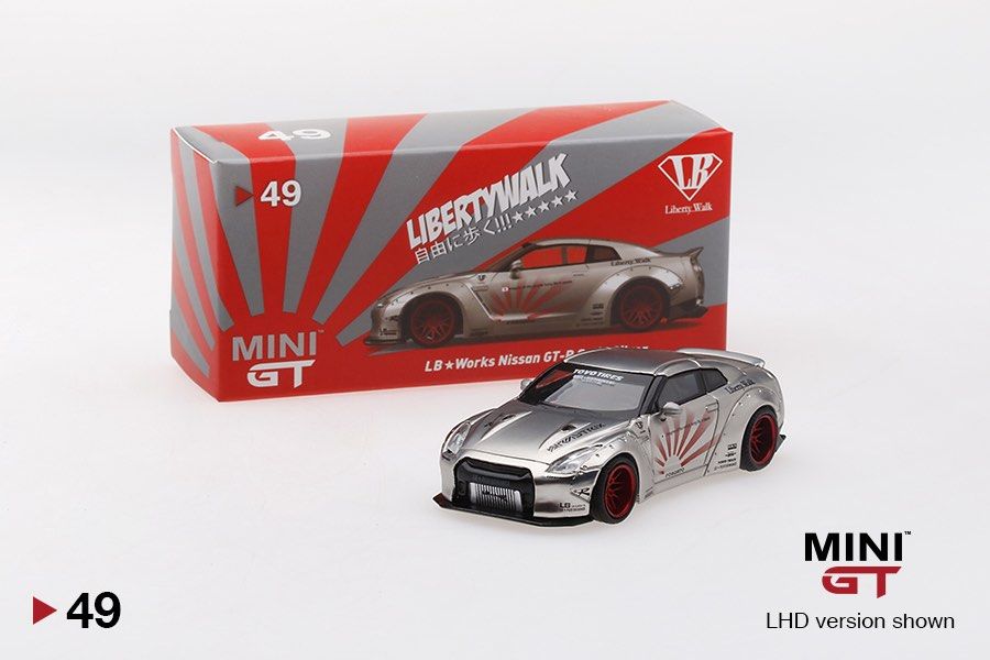 Mini GT LB Works Nissan GTR R35 Satin Silver #49, Hobbies & Toys, Toys ...