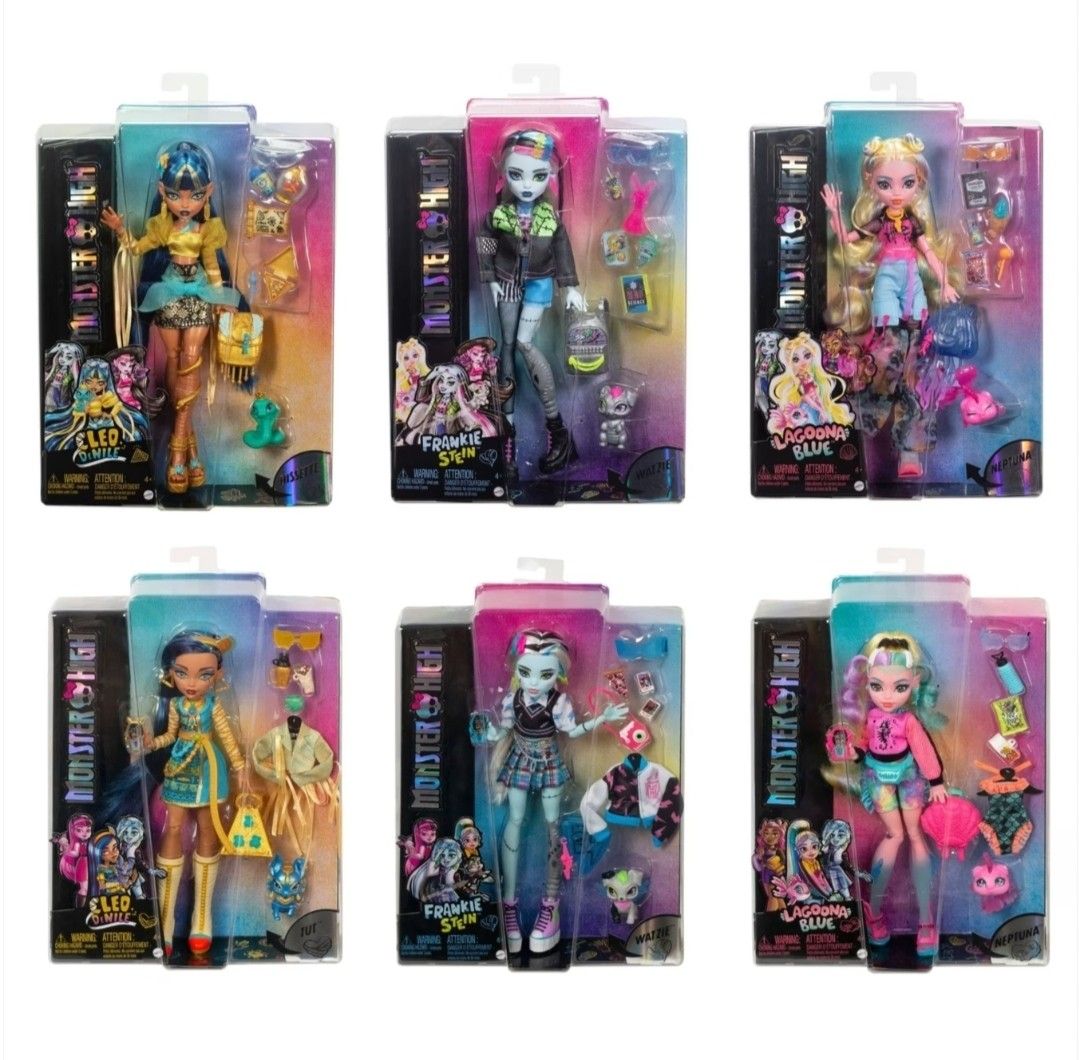 Monster High G3 Core Dolls 6-Pack: Cleo de Nile, Frankie Stein, Lagoona ...
