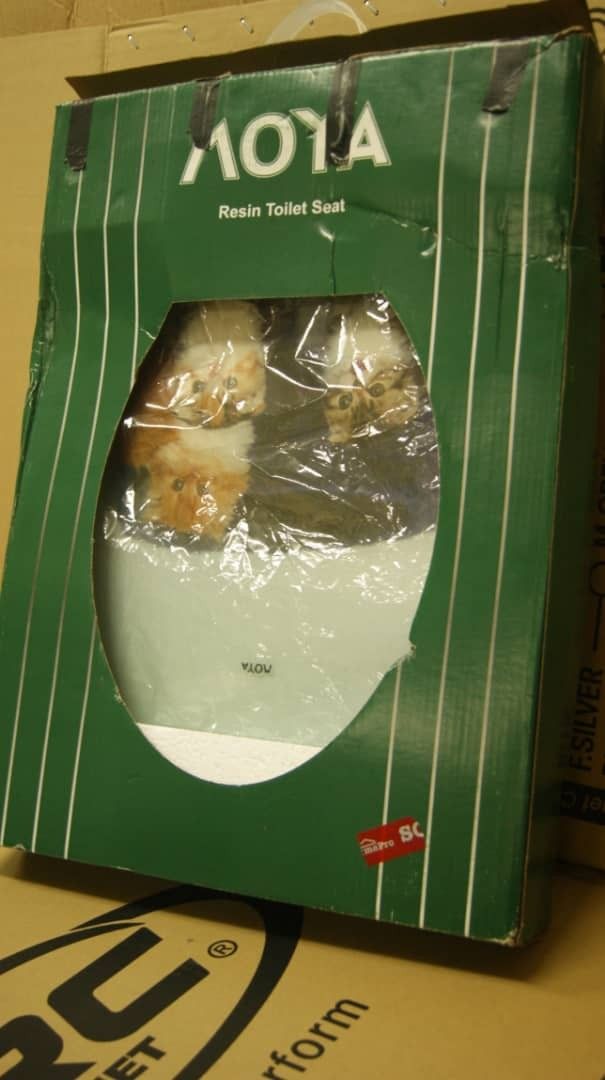 MOYA Resin Toilet Seat - Cat Design, Furniture & Home Living, Bathroom ...