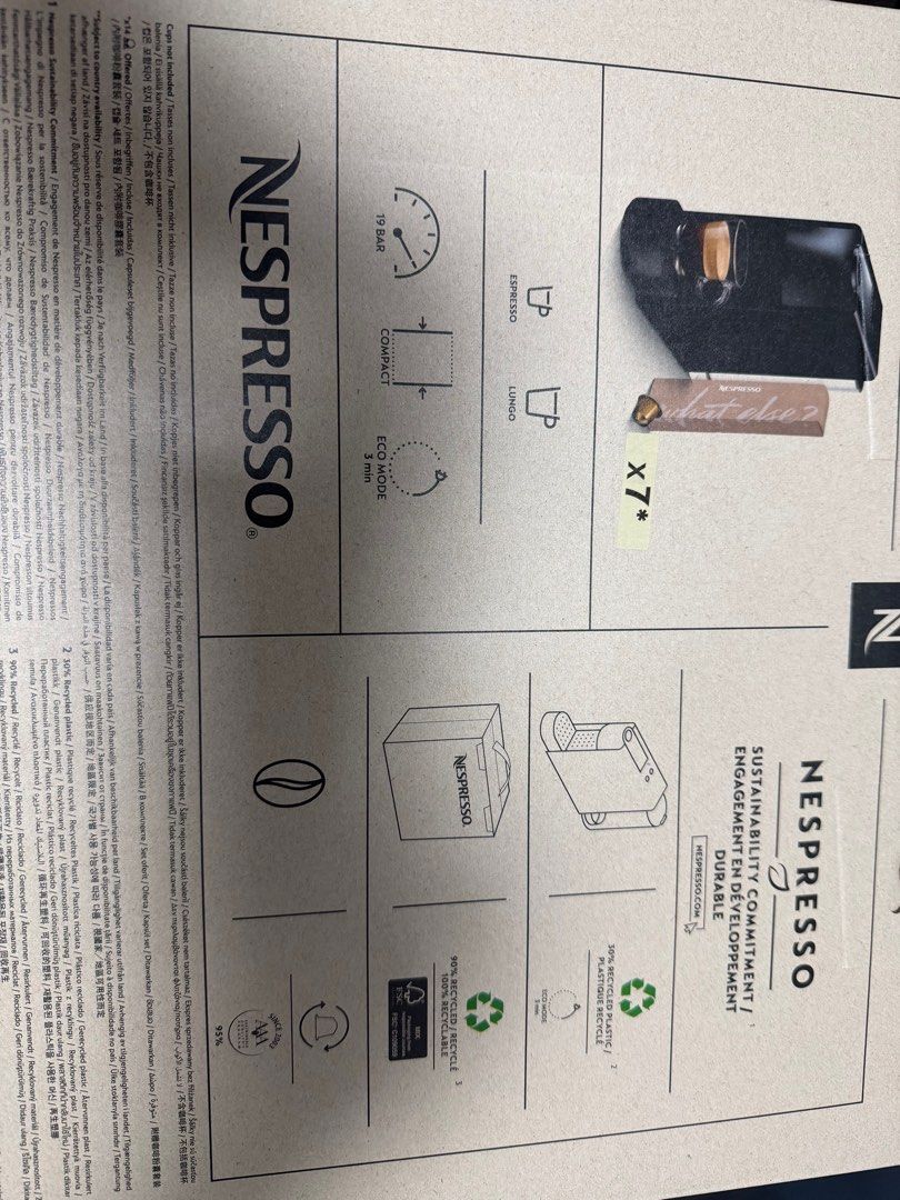 Nespresso Essenza Mini Coffee Machine 7 capsules, TV & Home Appliances ...