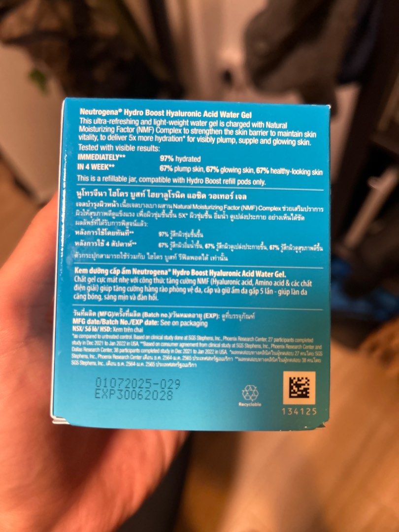 Neutrogena Hydro Boost Hyaluronic Acid Water Gel, Beauty & Personal ...