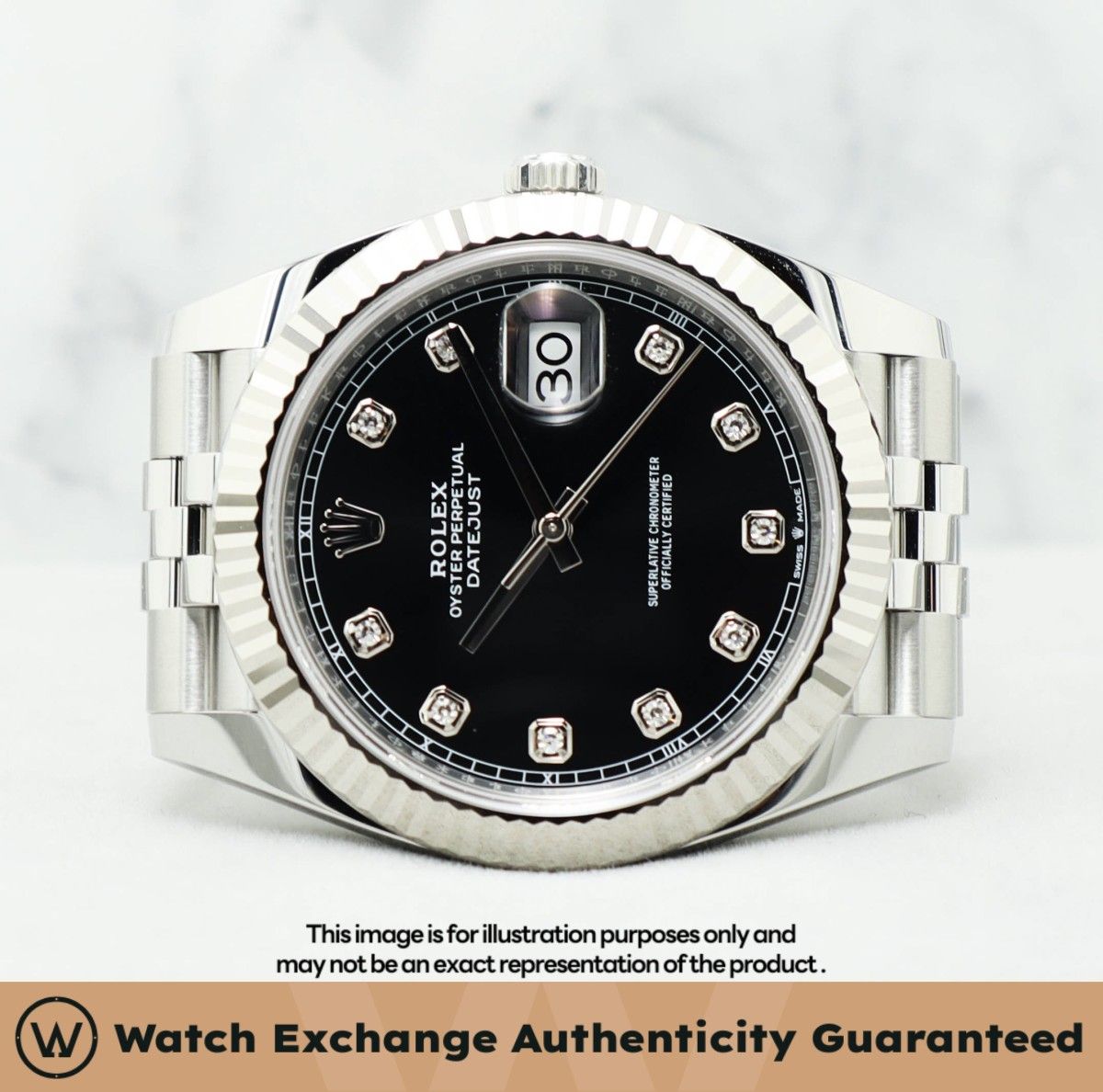 New Rolex Datejust Jubilee 126334 Black w 10 Point Diamonds Dial Z21437 ...