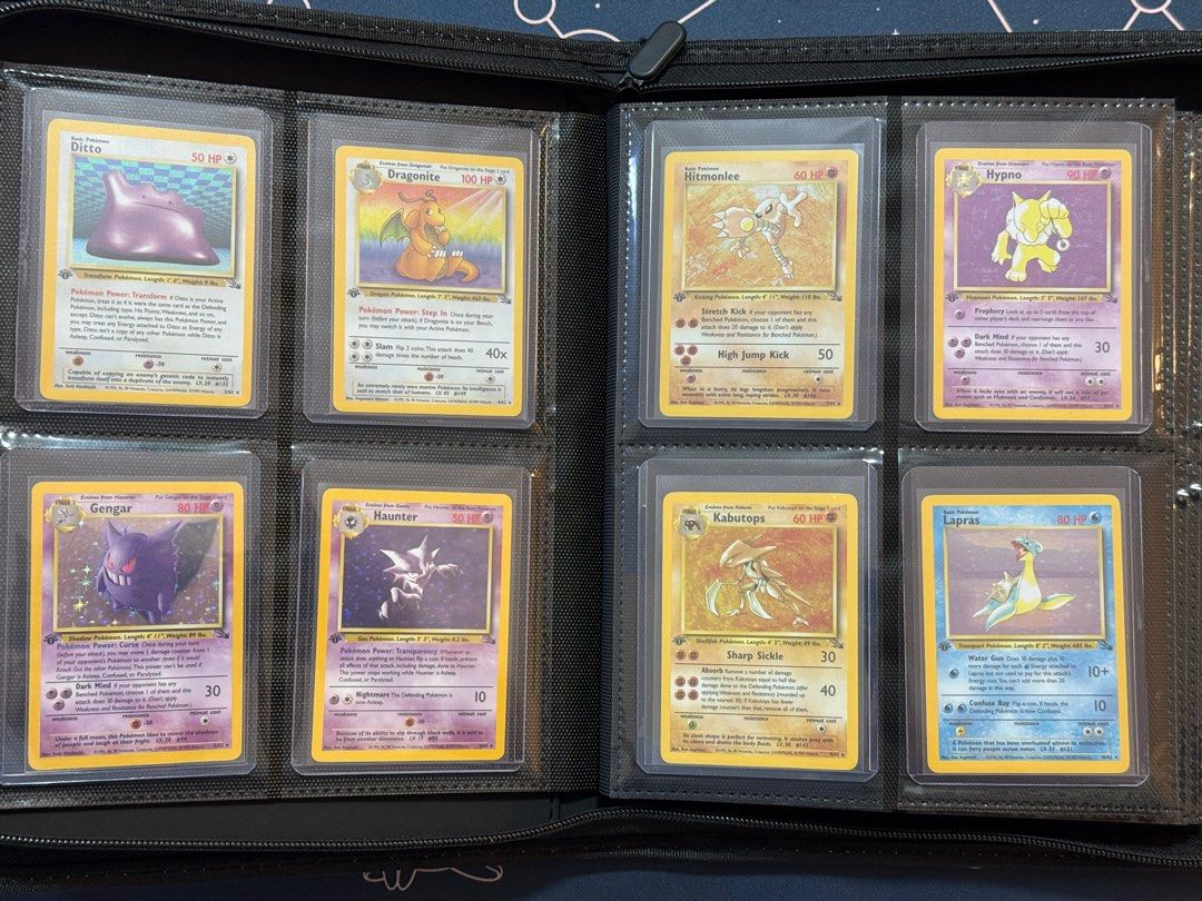 NM 1st Edition Fossil Master Set with Custom Toploader Binder and both ...