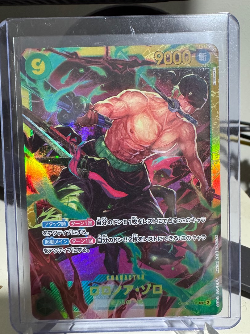 One Piece Card Game Zoro SR SEC, Hobbies & Toys, Toys & Games on Carousell