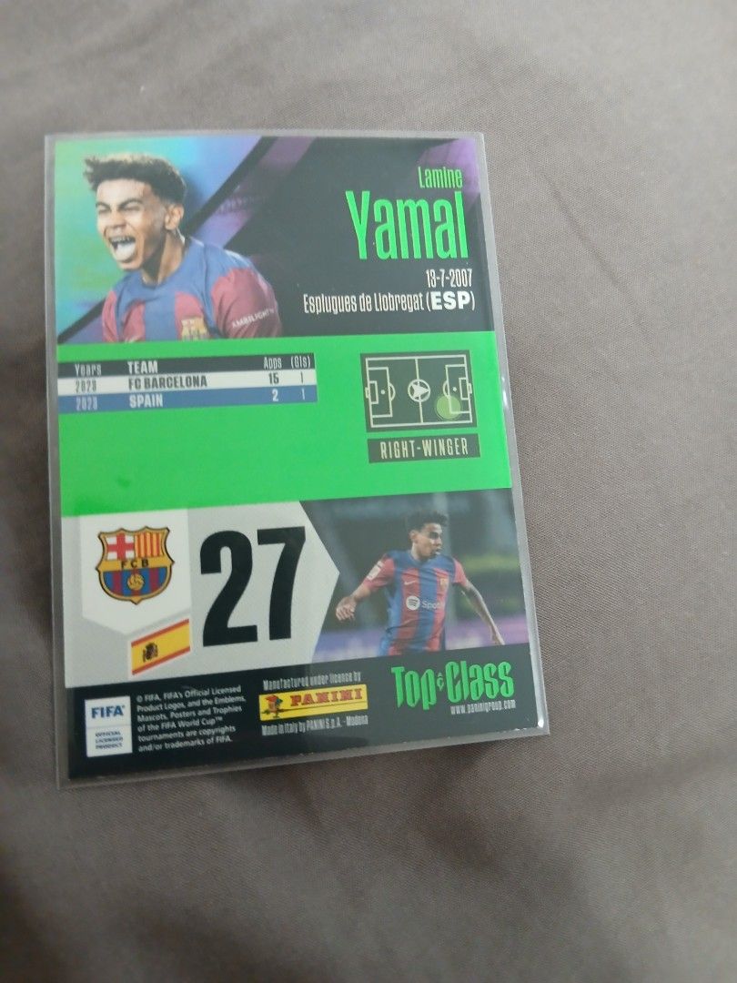 Panini Top Class 2024 Lamine Yamal New Sensation Card, Hobbies & Toys ...