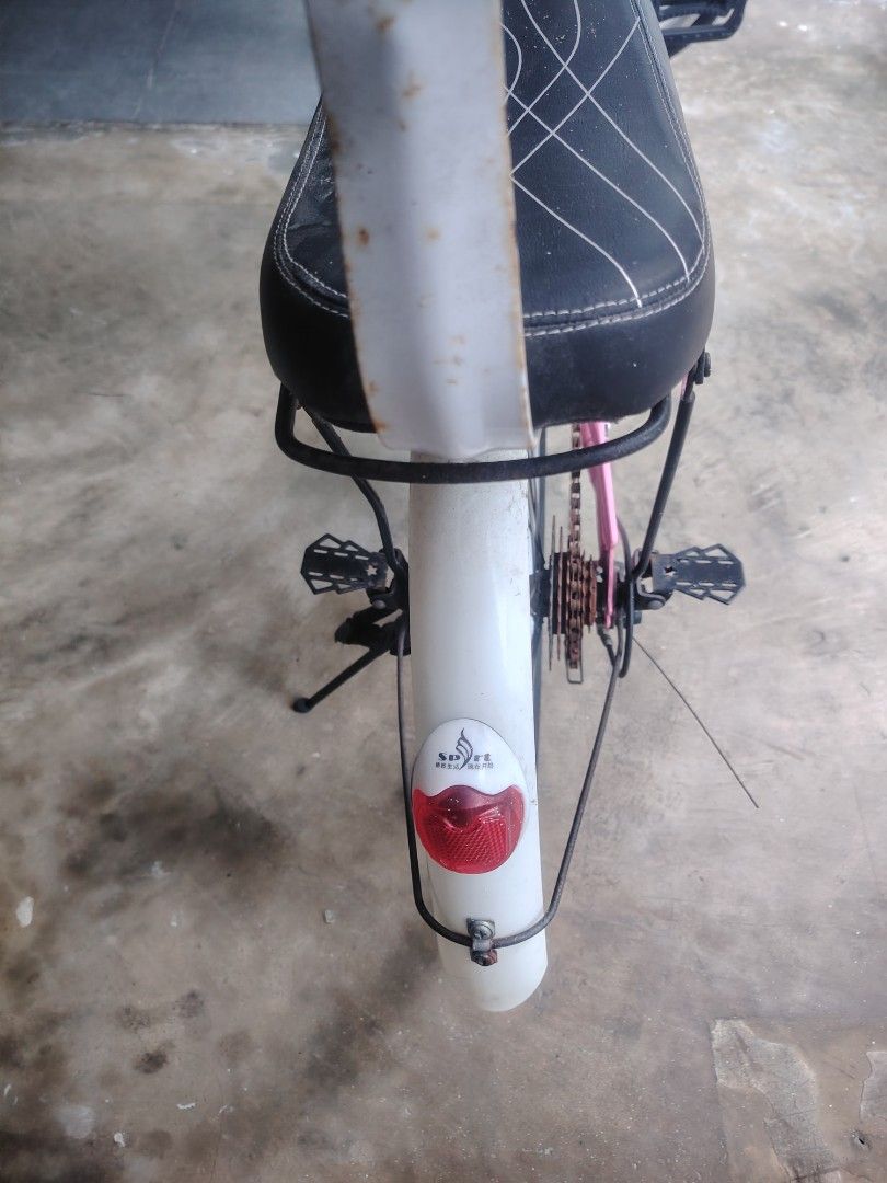 Pink Folding Bike with Basket, Sports Equipment, Bicycles & Parts ...