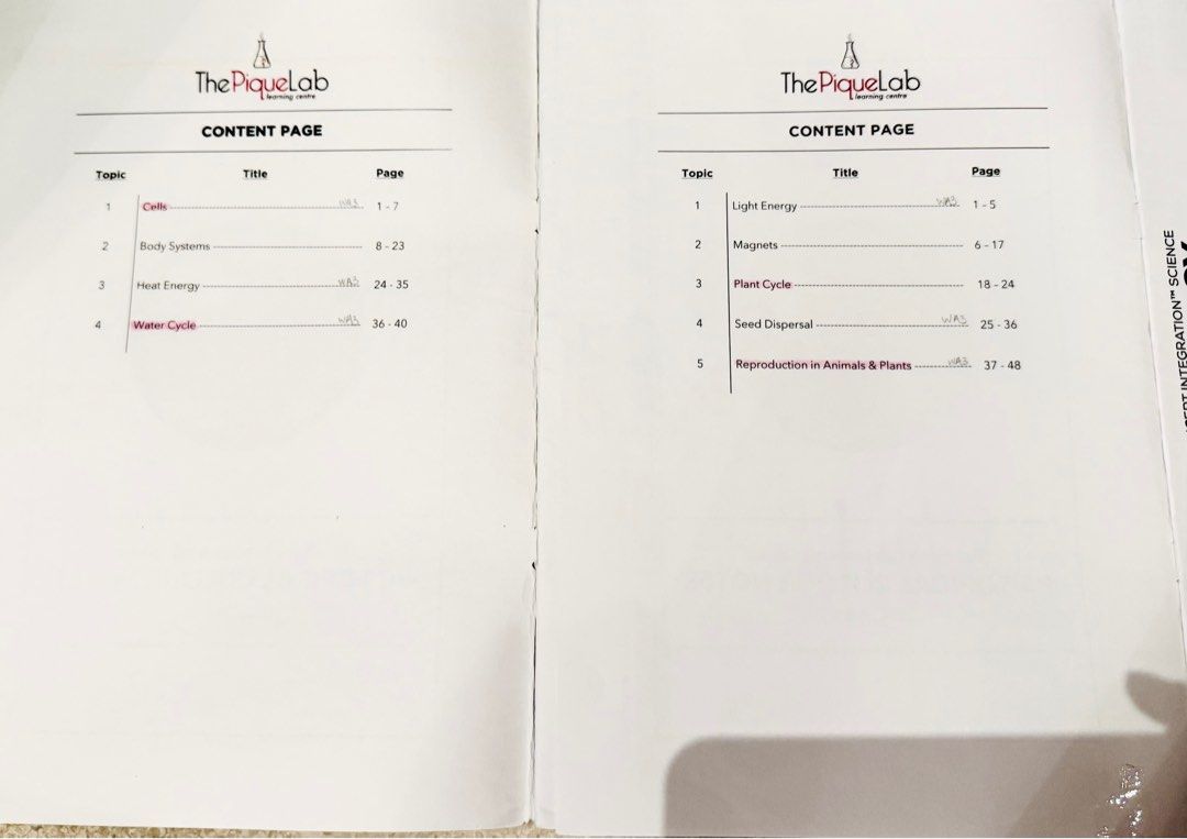 Pique Lab P5 Science Topical Coloured Notes & P6 Topics & PSLE Science ...
