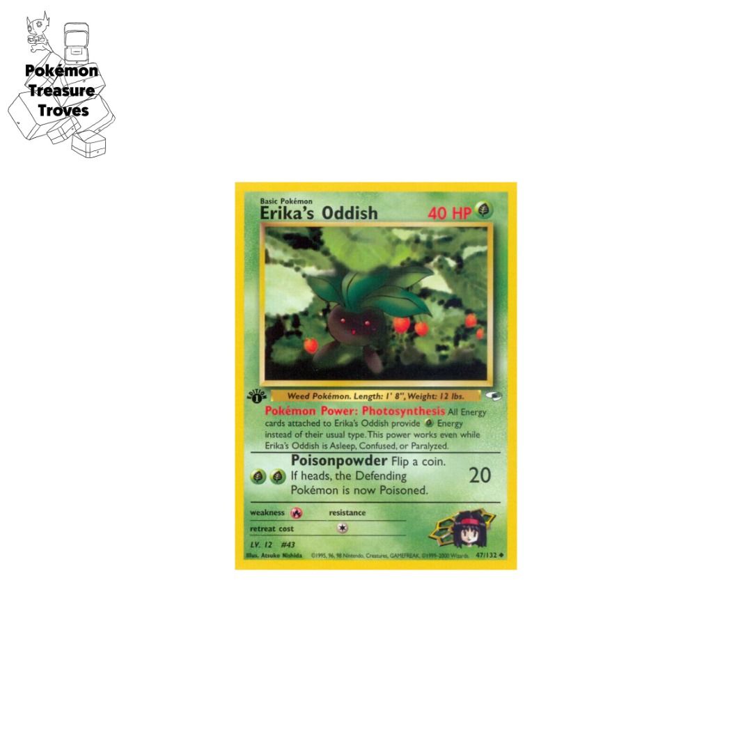 Pokemon Gym Heroes Erika's Oddish Card, Hobbies & Toys, Toys & Games on ...