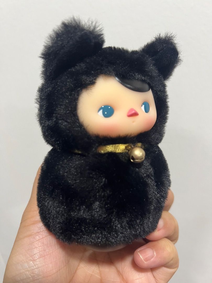 POP MART PUCKY Roly-Poly Kitty Series vinyl plush figure - Black Cat ...