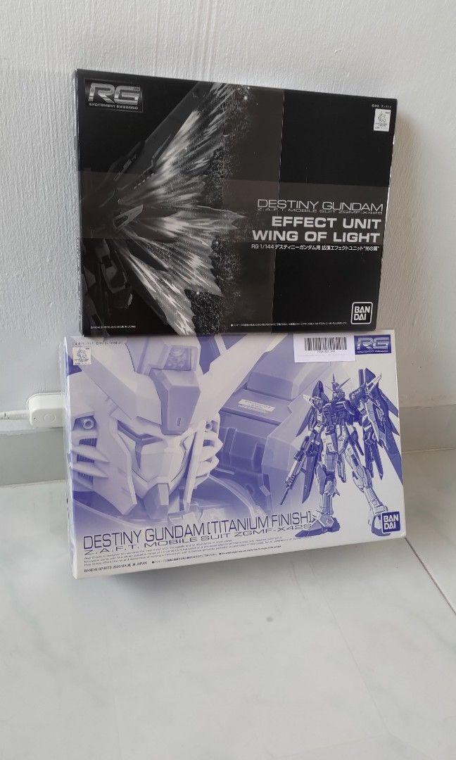 Rg Destiny Gundam Titanium + Wing Of Light + delivery, Hobbies & Toys ...