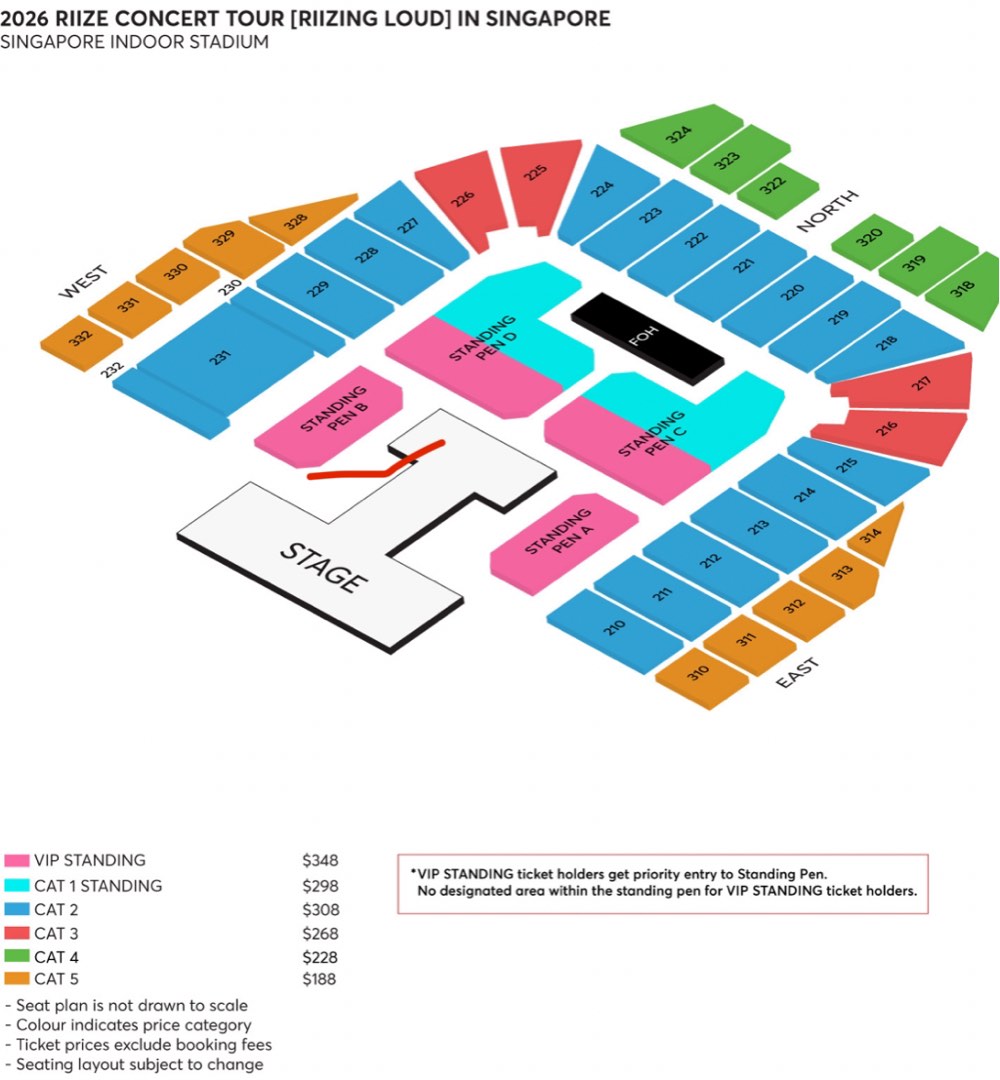 2026 RIIZE [RIIZING LOUD] Concert Ticket - Singapore Indoor Stadium ...