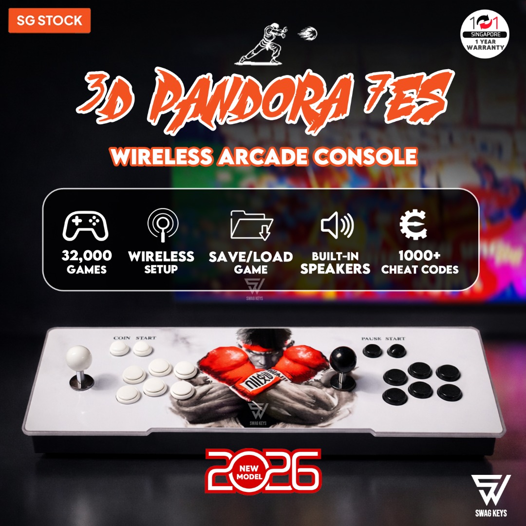 【SG】 2026 3D Pandora 7ES - Wireless Arcade Console 32000 Games Built in ...