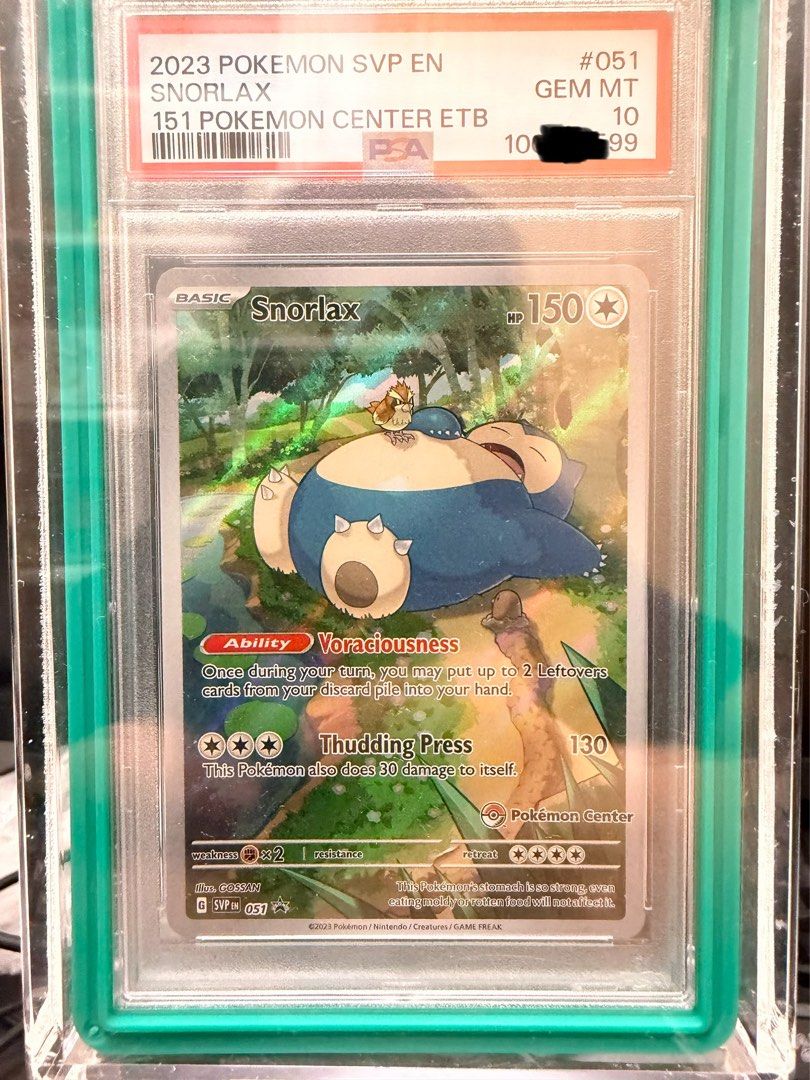 Snorlax 151 Pokemon Center ETB Promo PSA10, Hobbies & Toys, Toys ...