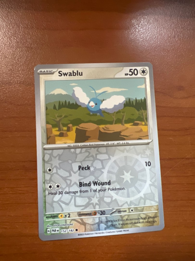 Swablu Pokemon Card, Hobbies & Toys, Toys & Games on Carousell