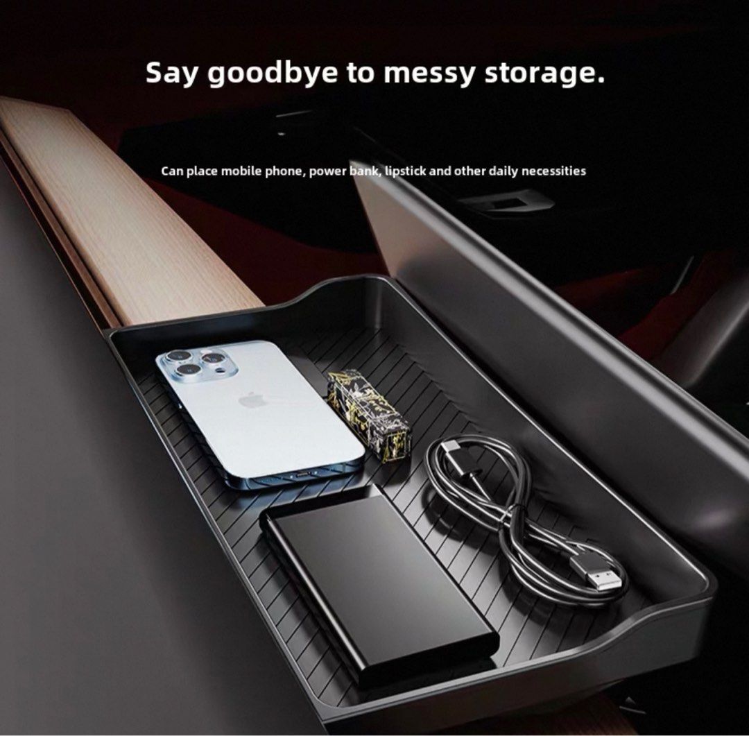 Tesla Console Storage Tray - Black, Car Accessories, Accessories on ...