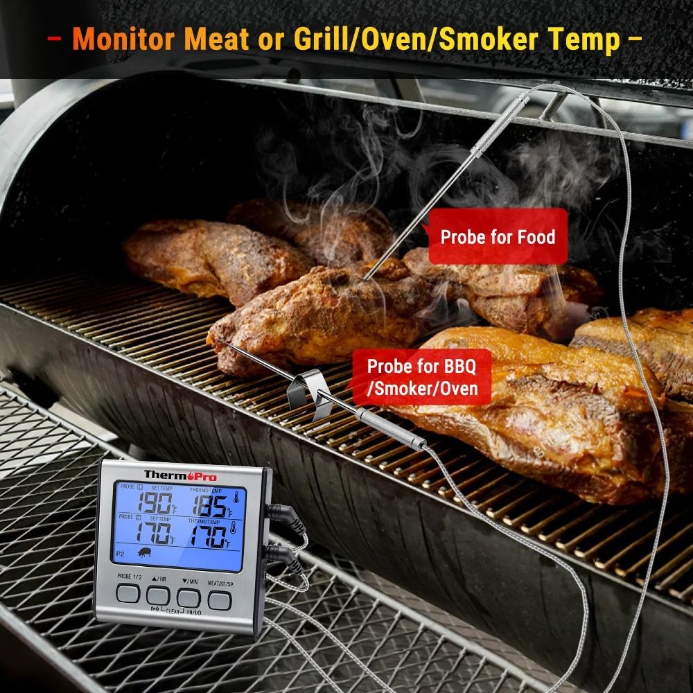 ThermoPro TP17 Dual Probes Digital Outdoor Meat Themometer Cooking BBQ ...