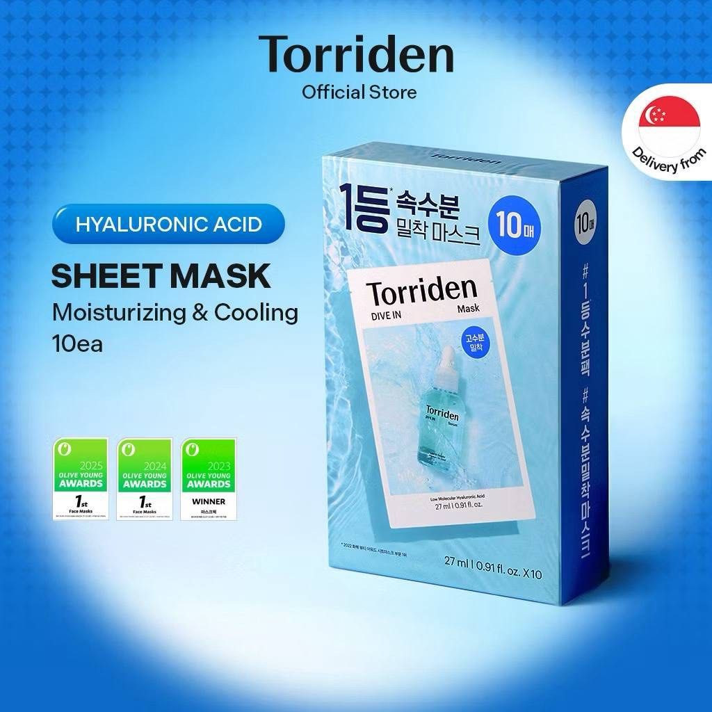 Torriden Dive In Hyaluronic Acid Sheet Mask (10ea), Beauty & Personal ...