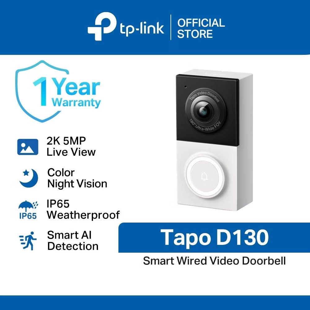 TP Link Tapo CCTV Smart Doorbell with Camera AI Detection Color Night ...