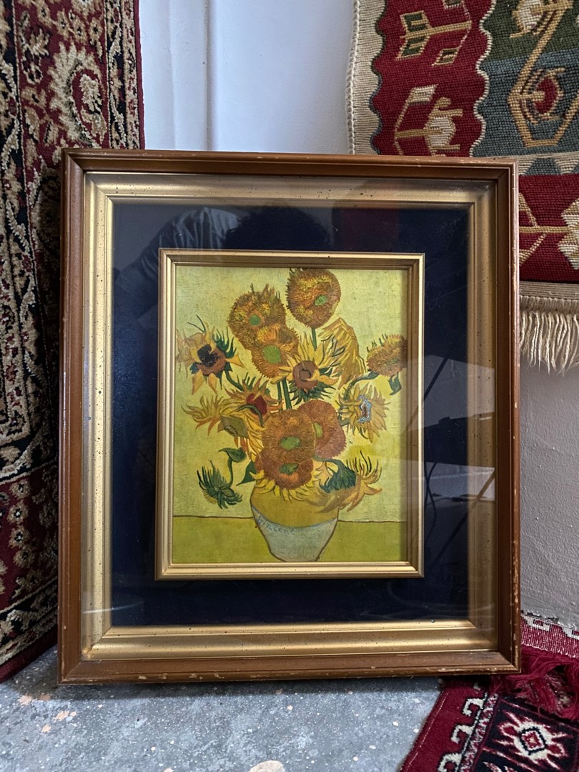 Vincent van Gogh's "Sunflowers" Oil Painting With Solid Wooden Frame ...