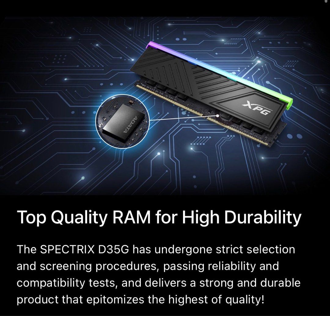 XPG RGB 16Gb x2 (32GB) 3600Mhz DDR4 SPECTRIX D35G Desktop computer RAM ...
