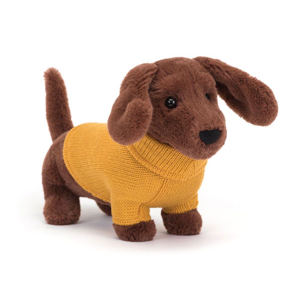 yellow sweater sausage dog jellycat, Hobbies & Toys, Toys & Games on ...