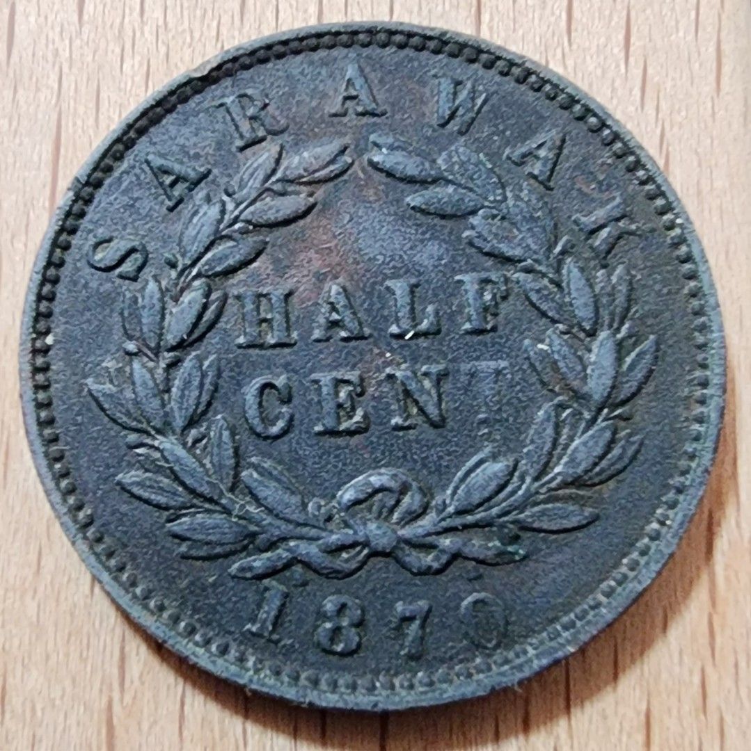 1870 Sarawak Charles Brooke Rajah - Half Cents, Hobbies & Toys ...