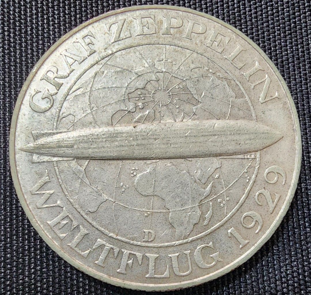 1930D Germany Graf Zeppelin Weltflug - 5 Marks, Hobbies & Toys ...