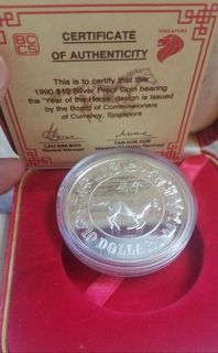 1991 Singapore $10 Silver Proof Coin - Goat, Hobbies & Toys ...