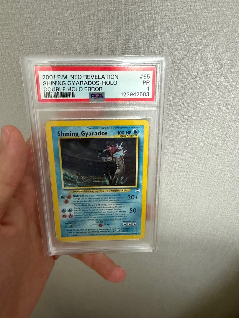 Pokemon 2001 Shining Gyarados Double Holo Error PSA 1, Hobbies & Toys ...