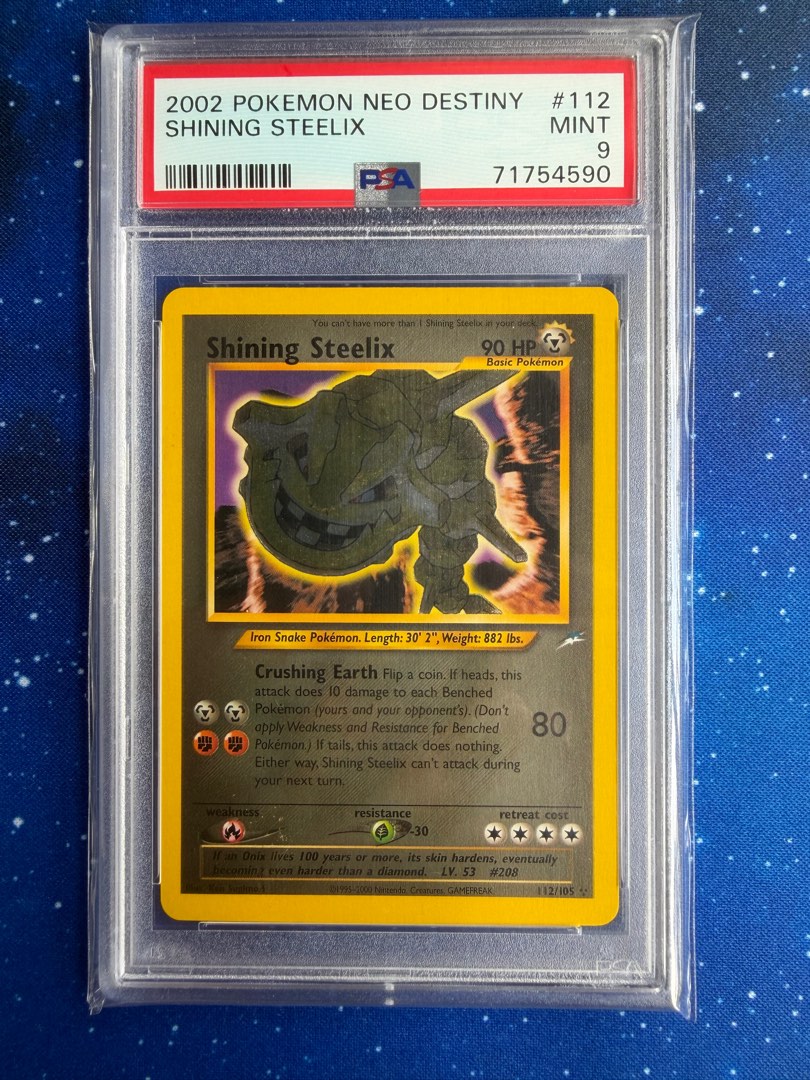 2002 Pokemon Neo Destiny Shining Steelix PSA 9, Hobbies & Toys, Toys ...