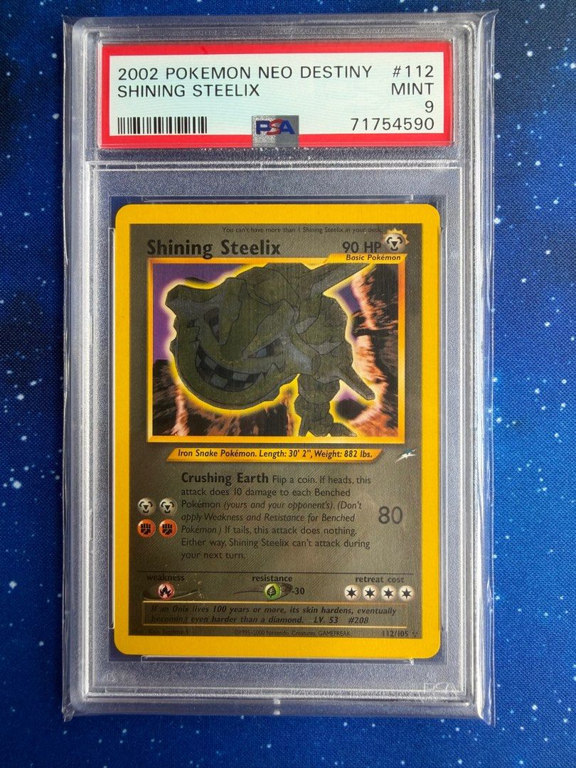 2002 Pokemon Neo Destiny Shining Steelix PSA 9, Hobbies & Toys, Toys ...