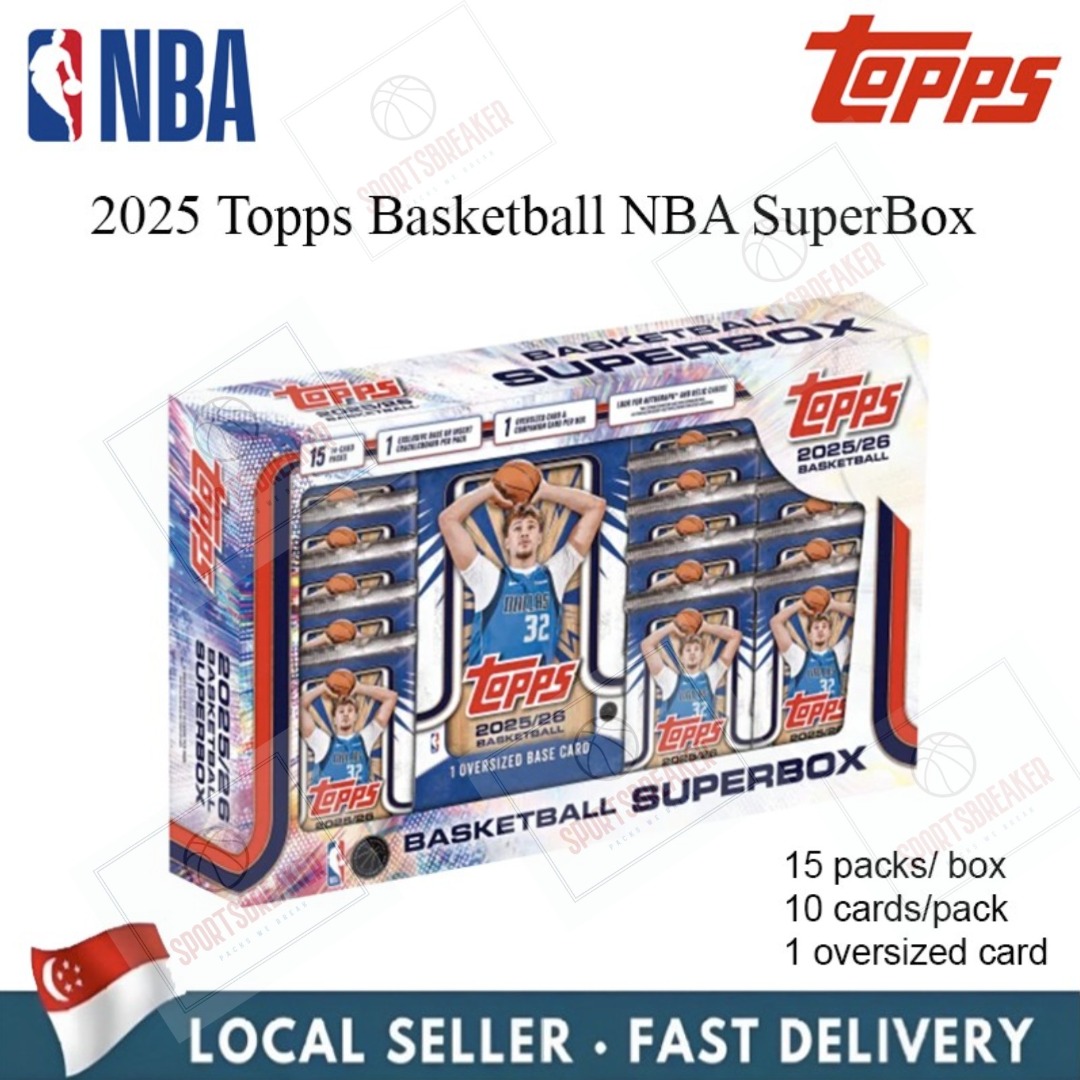 2025 Topps Basketball NBA Super box- 15 packs/box + 1 oversized card ...