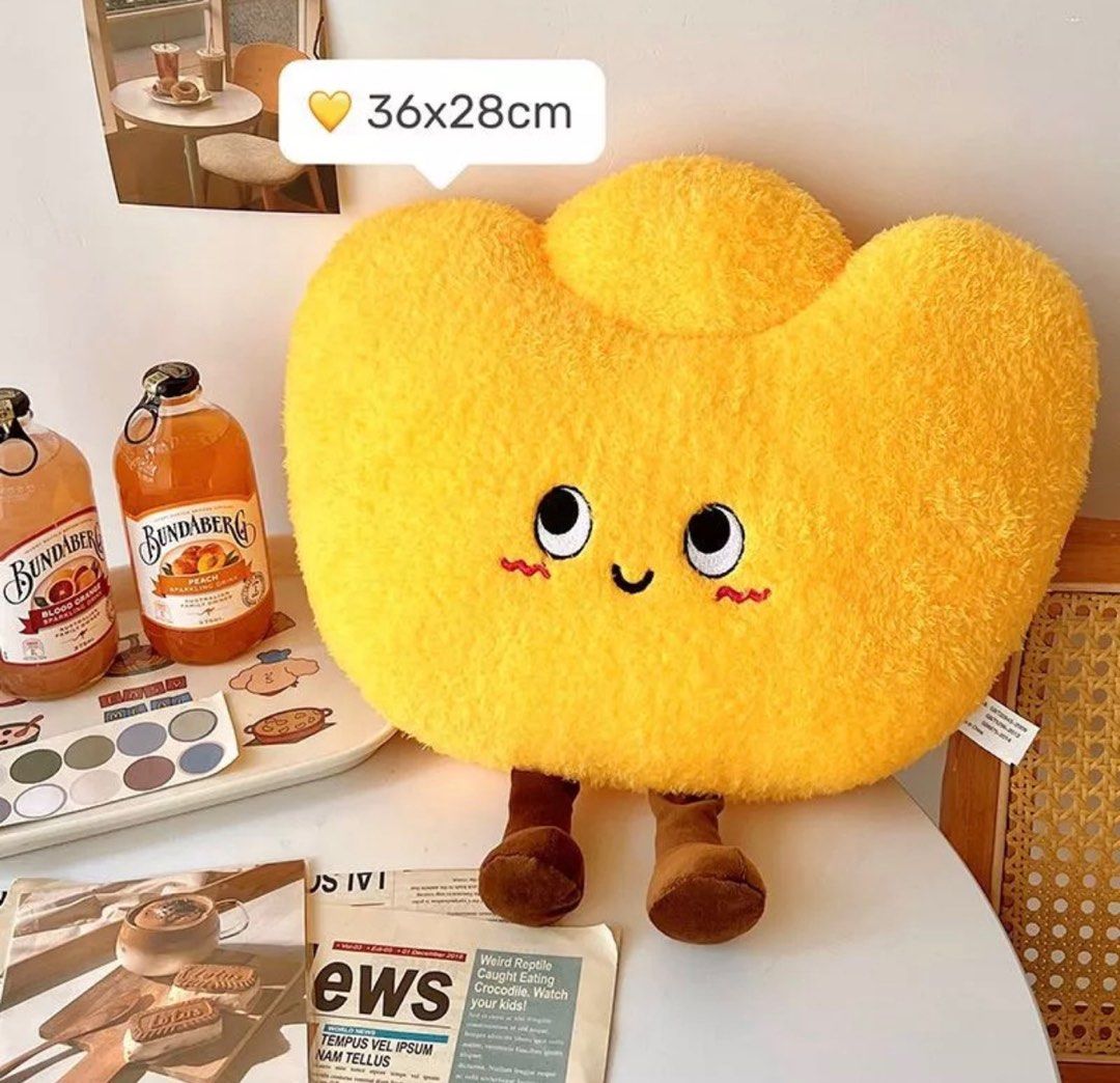 2026 CNY Cute Gold 元宝 Coin 来财 Plushie sofa cushion - 36x28cm, Hobbies ...