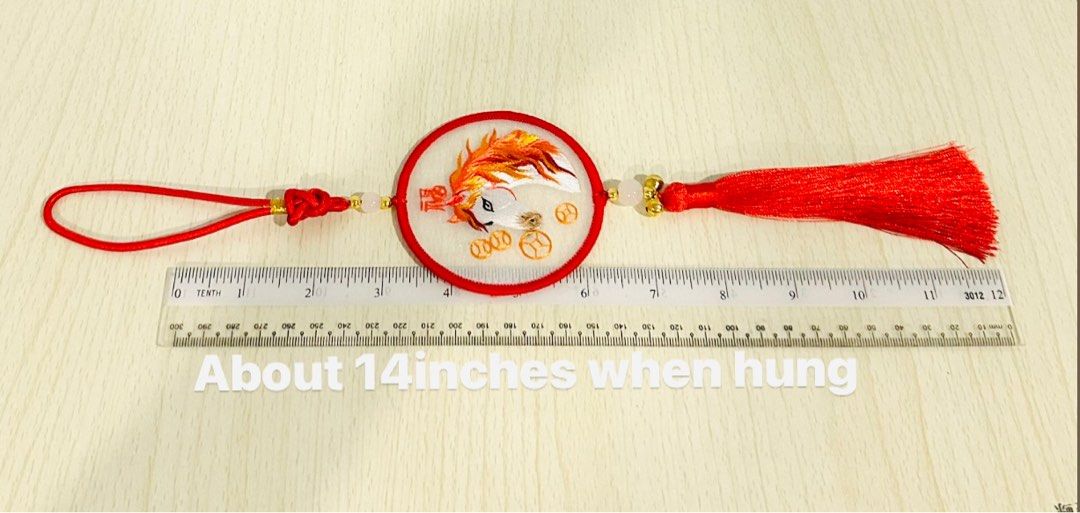 2026 CNY Tassel Chinese Zodiac Horse Embroidery on Silk approx 14 ...