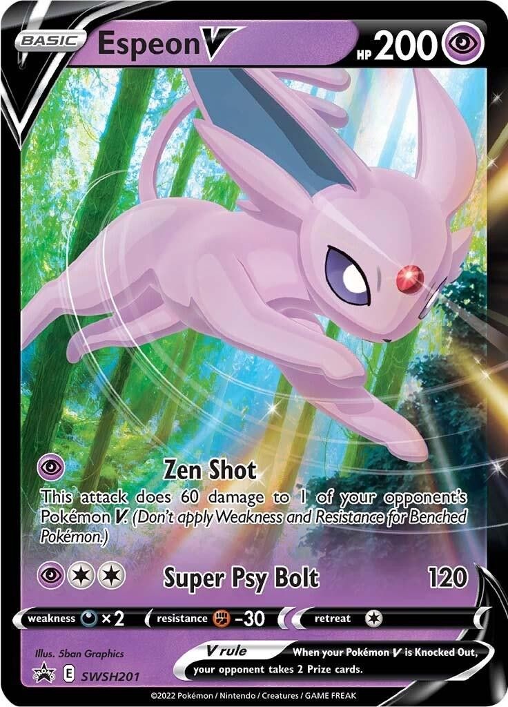 💥 Espeon V - SWSH201 - Ultra Rare - SWSH Black Star Promo Holo ...