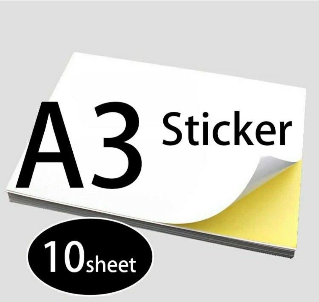 A3 Sticker Paper - 10 Sheets, Hobbies & Toys, Stationery & Craft, Craft ...