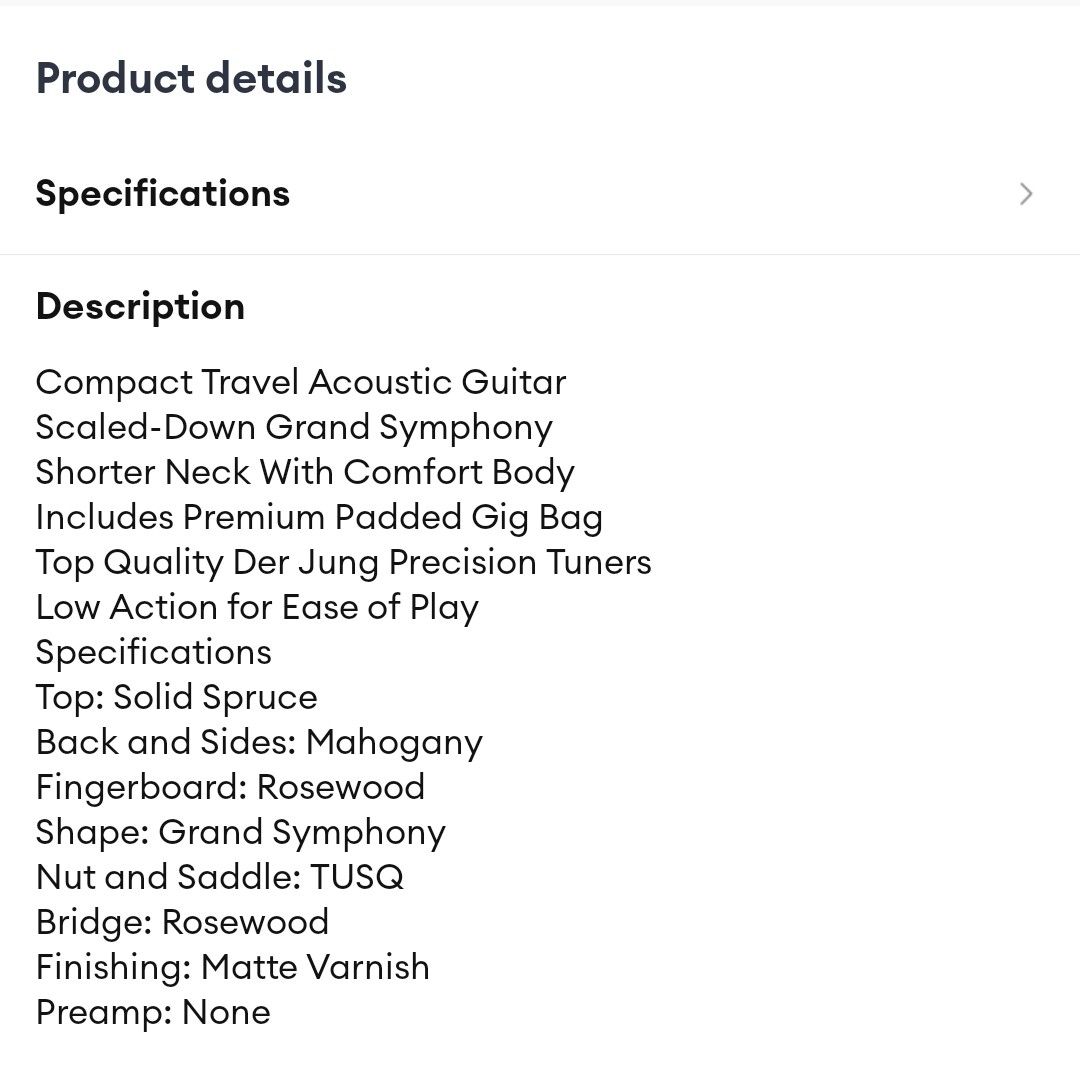 Acoustic Guitar - Natural Finish, Hobbies & Toys, Musical Instruments ...