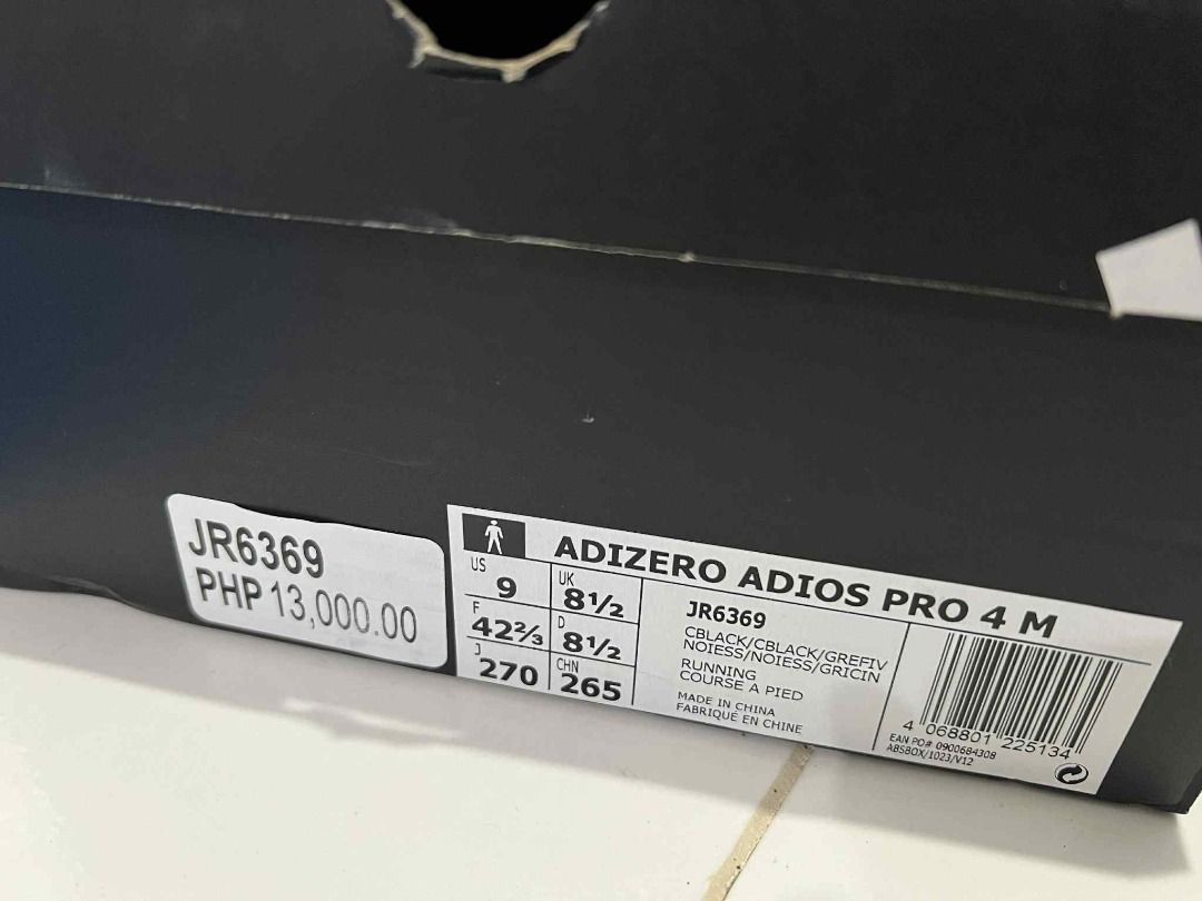Adidas Adizero Adios Pro 4 M Running Shoes, Men's Fashion, Footwear ...