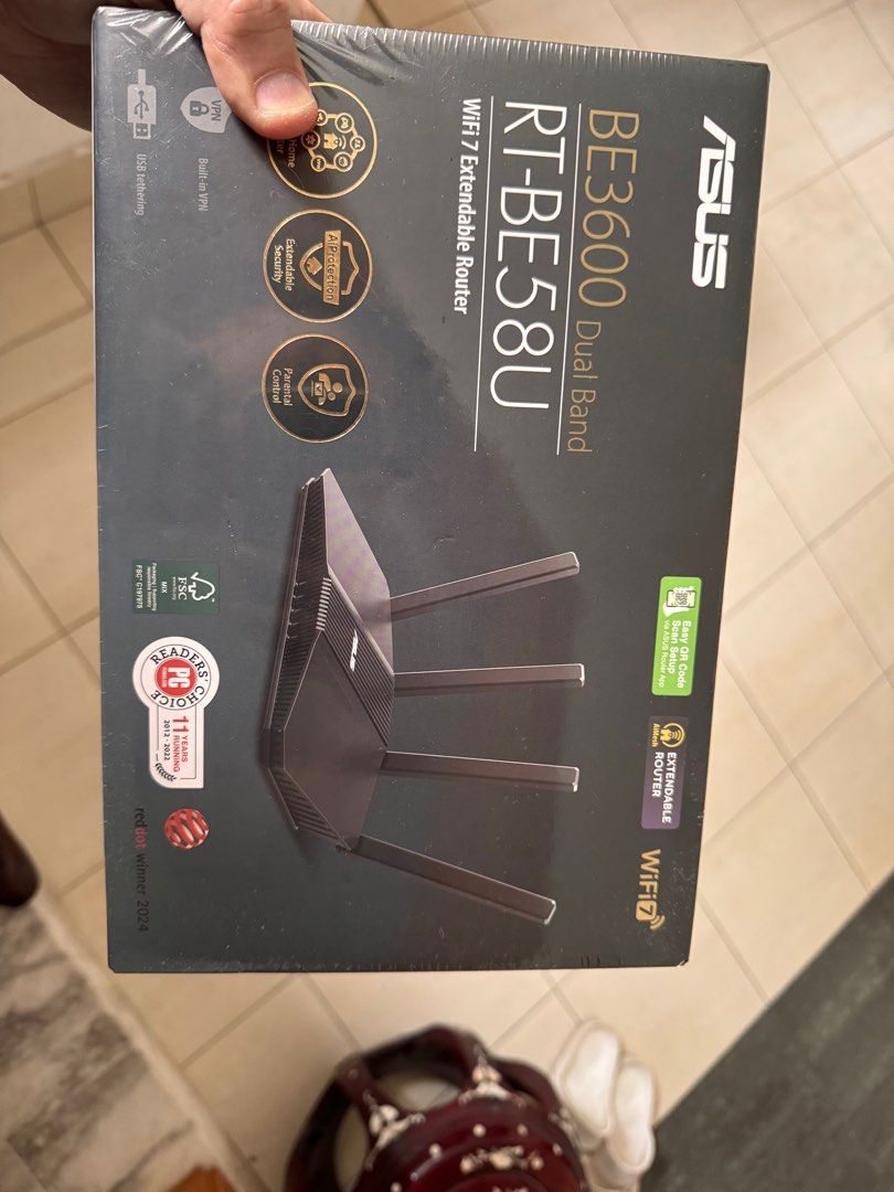 ASUS RT-BE58U BE3600 Dual Band WiFi 7 Extender Router, Computers & Tech ...