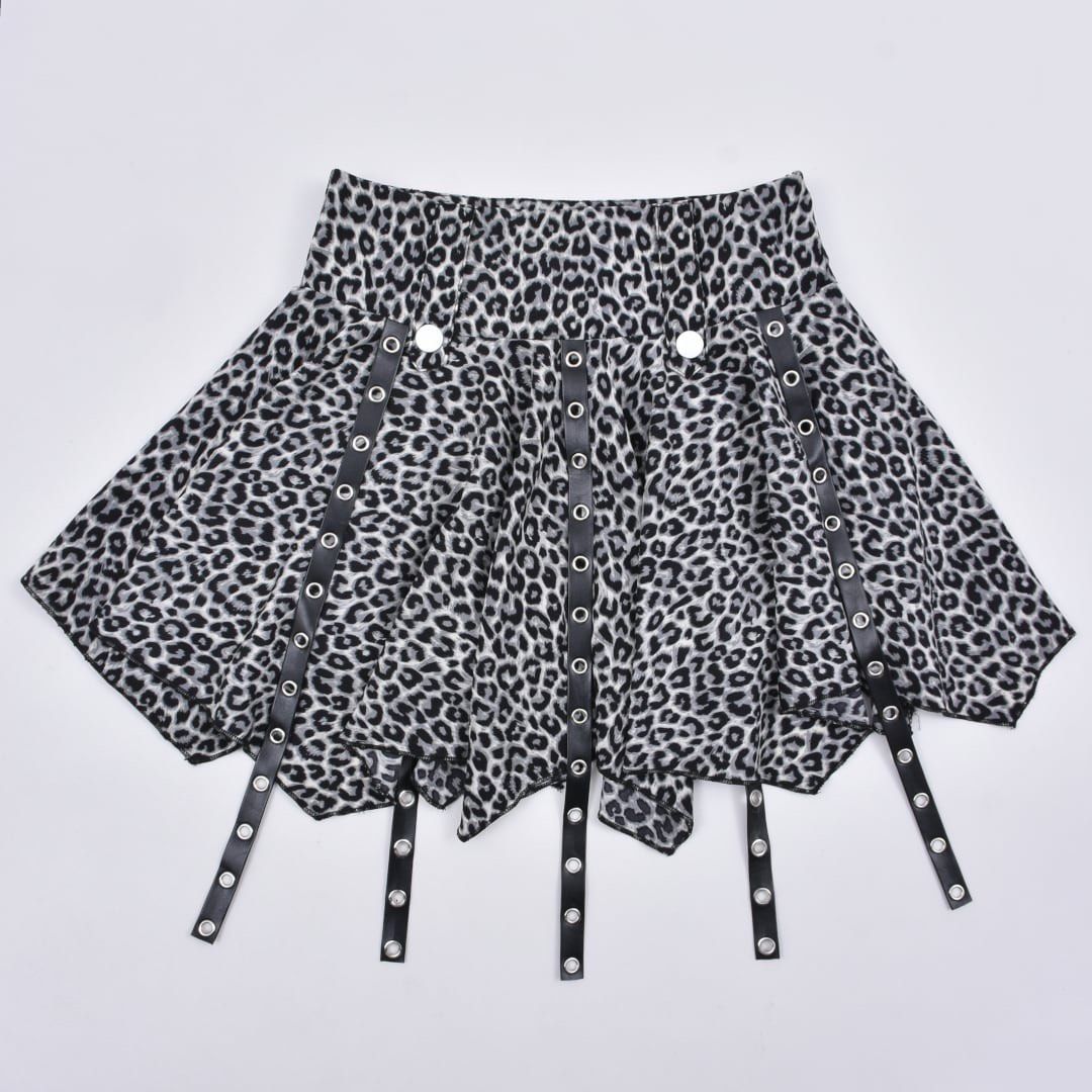 Authentic Volcan&Aphrodite Leopard Skirt Jirai Kei Subcul Gyaru ...