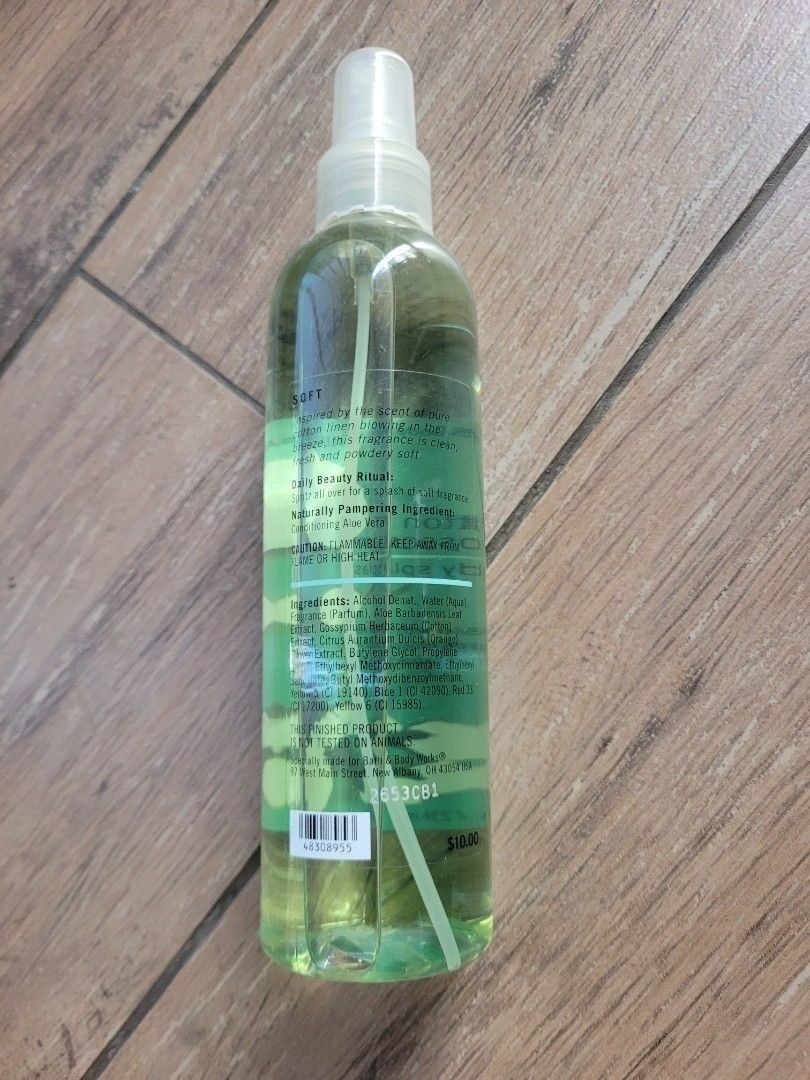 Bath & Body Works Cotton Blossom Body Splash, Beauty & Personal Care ...