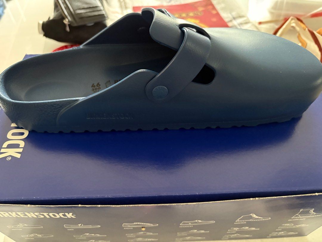 Birkenstock Boston Clog - Blue - Size 46, Men's Fashion, Footwear ...