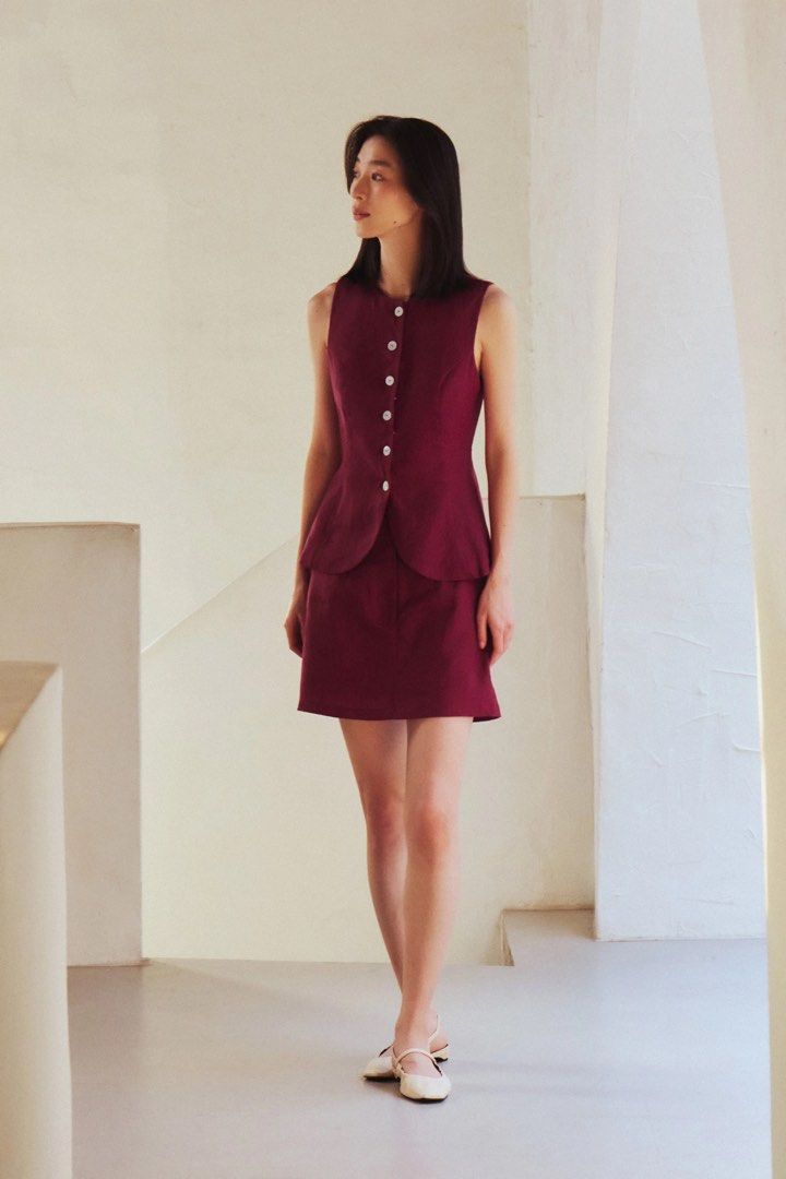 BNWT Our Second Nature OSN Linen Curved-Hem Vest & Linen Skorts, Women ...