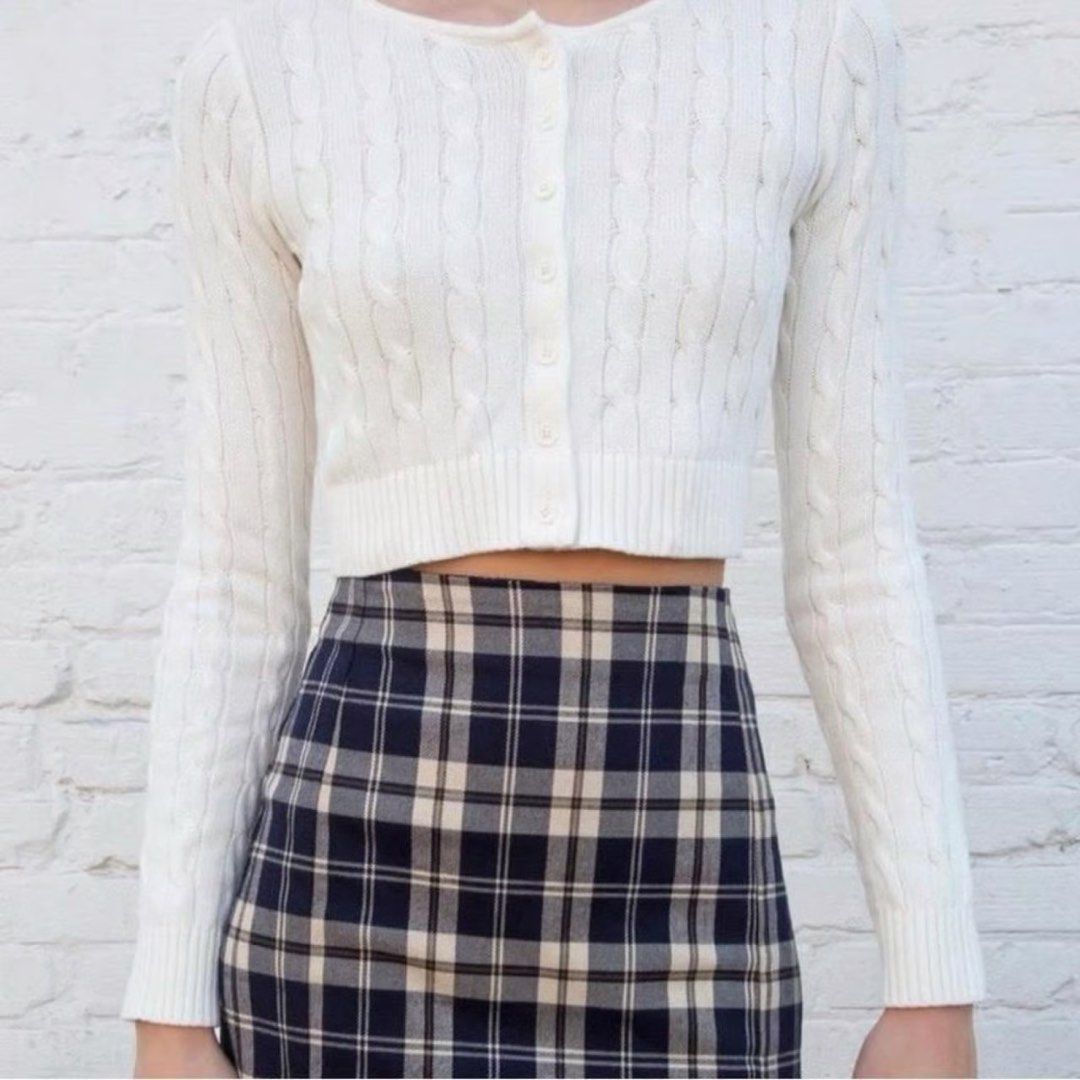 Brandy Melville Athelia Cable Cardigan, Women's Fashion, Coats, Jackets ...